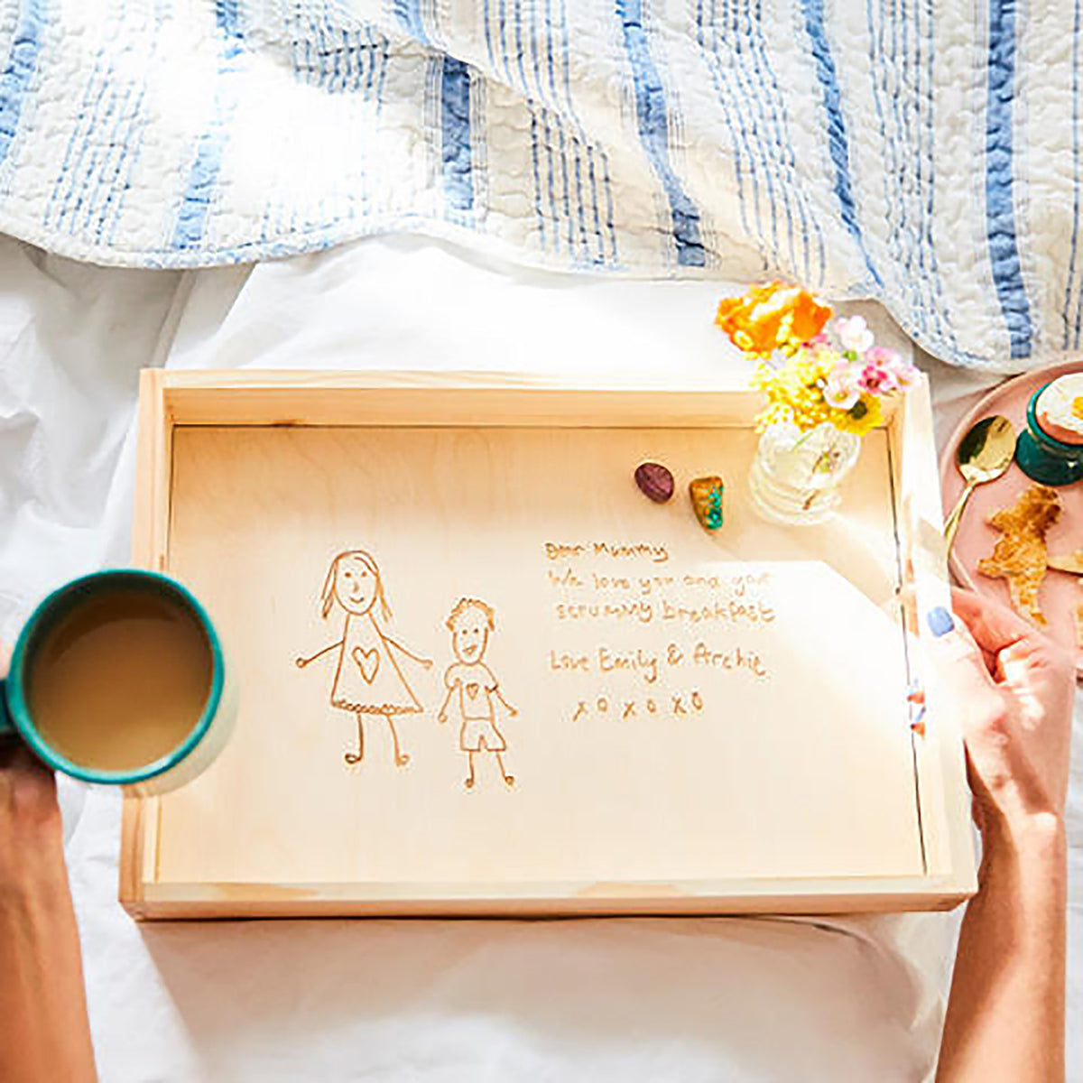 Personalised Handwritten Breakfast Tray – Bespoke & Oak Co.