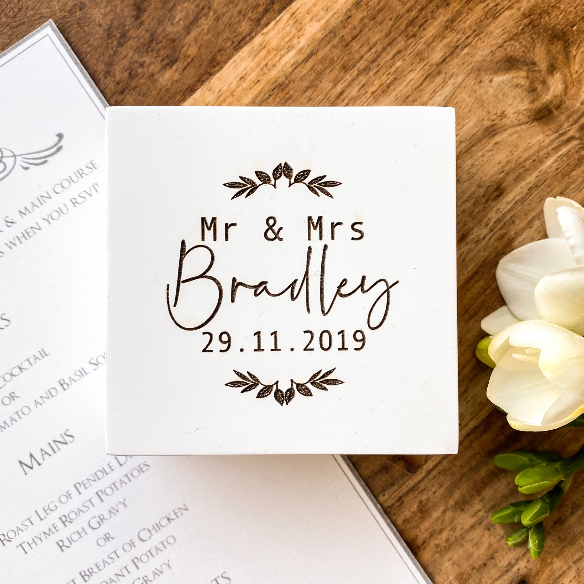 Personalised Wedding Ring And Engagement Ring Box – Bespoke & Oak Co.