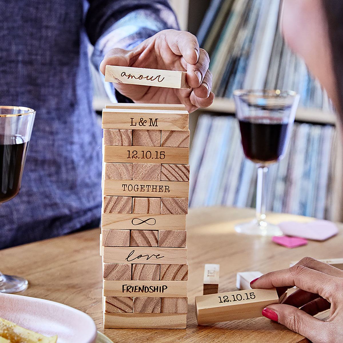 Personalised Couples Stacking Tower – Bespoke & Oak Co.